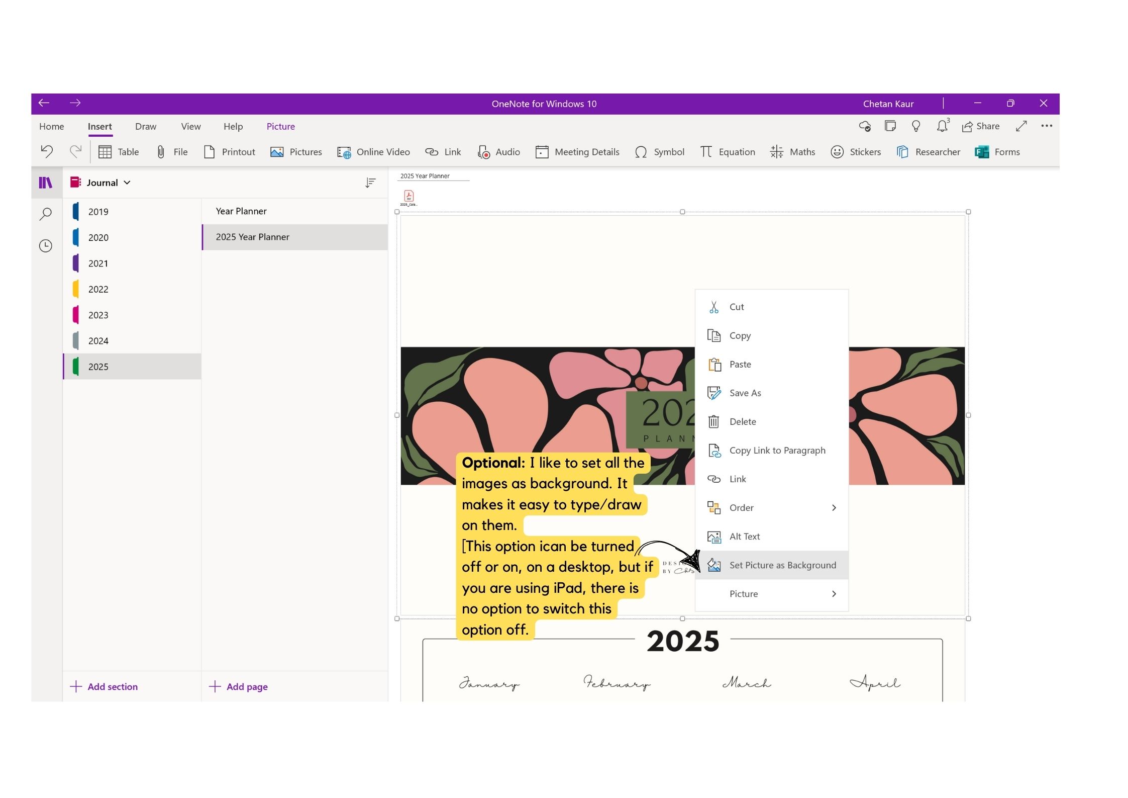 Digital Journaling with Microsoft OneNote – Designed by CKB